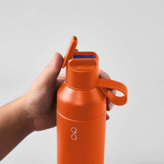 Sun Orange Water Bottle with Straw » Ocean Bottle